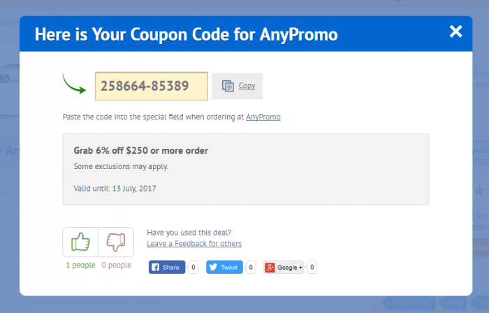 AnyPromo Coupon Codes - 12% OFF in April 2024