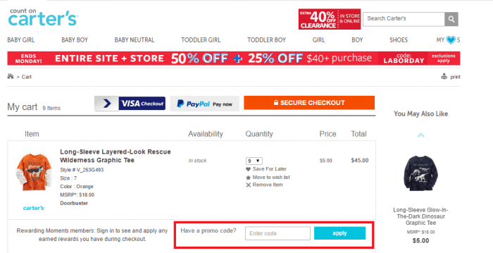 Carter's Promo Code 2021 | 50% OFF | DiscountReactor
