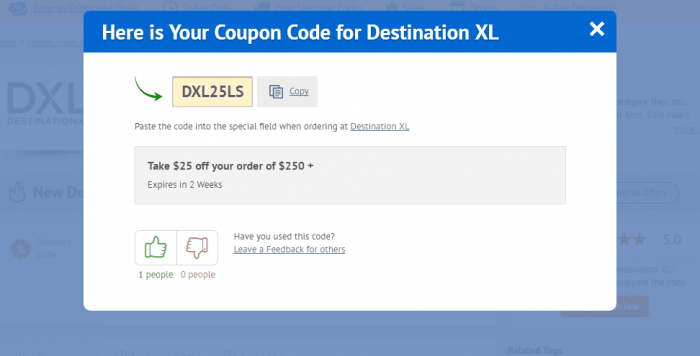 Destination XL (DXL) Coupon Code 2021 | 50% OFF | DiscountReactor