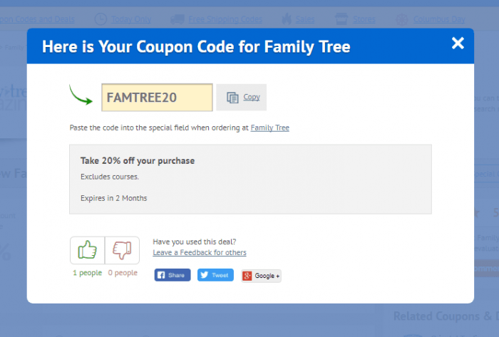 Family Tree Coupon Codes - $20 OFF in April 2024