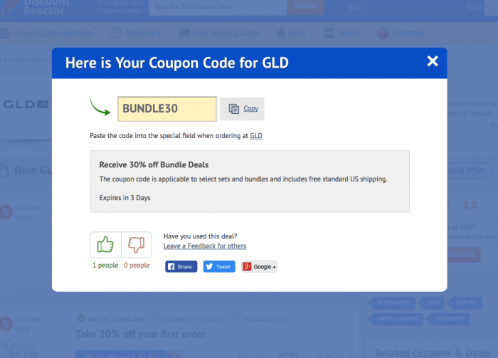 GLD Coupon Code November 2022 | Up to $25 OFF | DiscountReactor