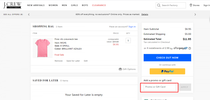 J.Crew Factory Promo Codes - 60% OFF in April 2024