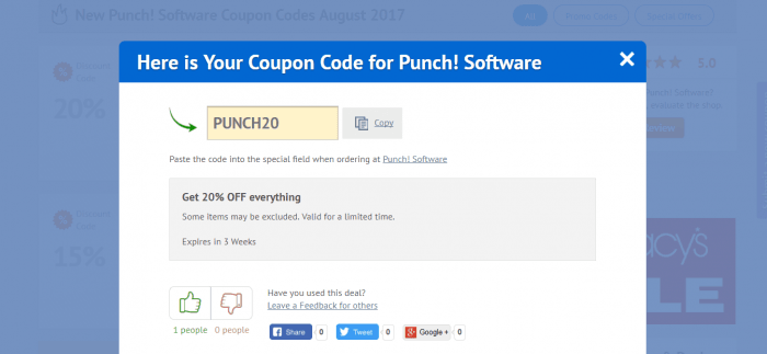 Punch! Software Coupon Codes - 20% OFF in April 2024