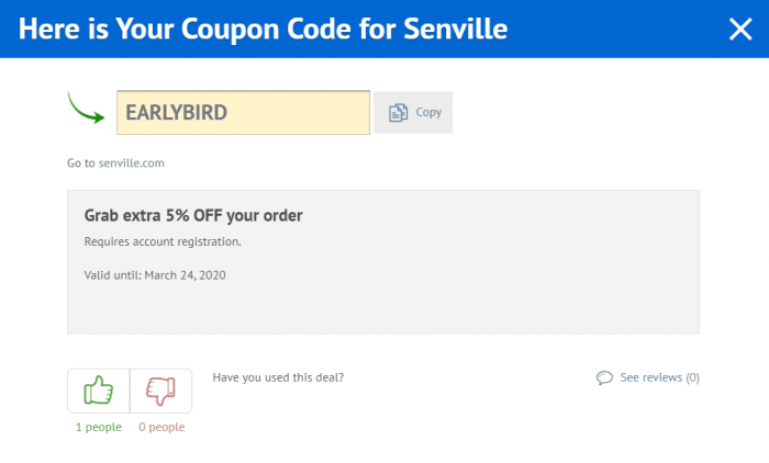 Senville Promo Codes - $75 OFF Coupon in April 2024